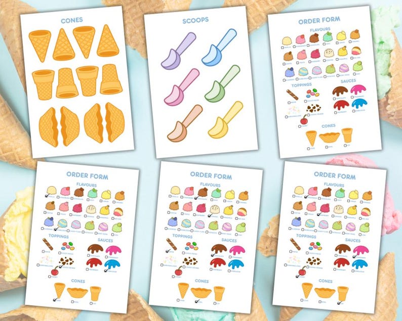 Printable Ice Cream Shop Pretend Play Set: Kids Role Play (PDF Download ...