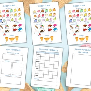 Printable Ice Cream Shop Pretend Play Set: Kids Role Play (PDF Download ...