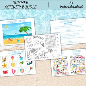 Printable Summer Activity Bundle for Kids | Placemat & Bingo | Instant ...