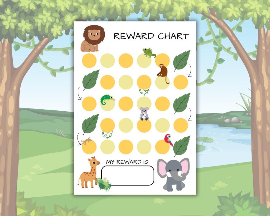 Jungle Reward Chart Printable for Kids – 3 Colourful Templates | A4 ...