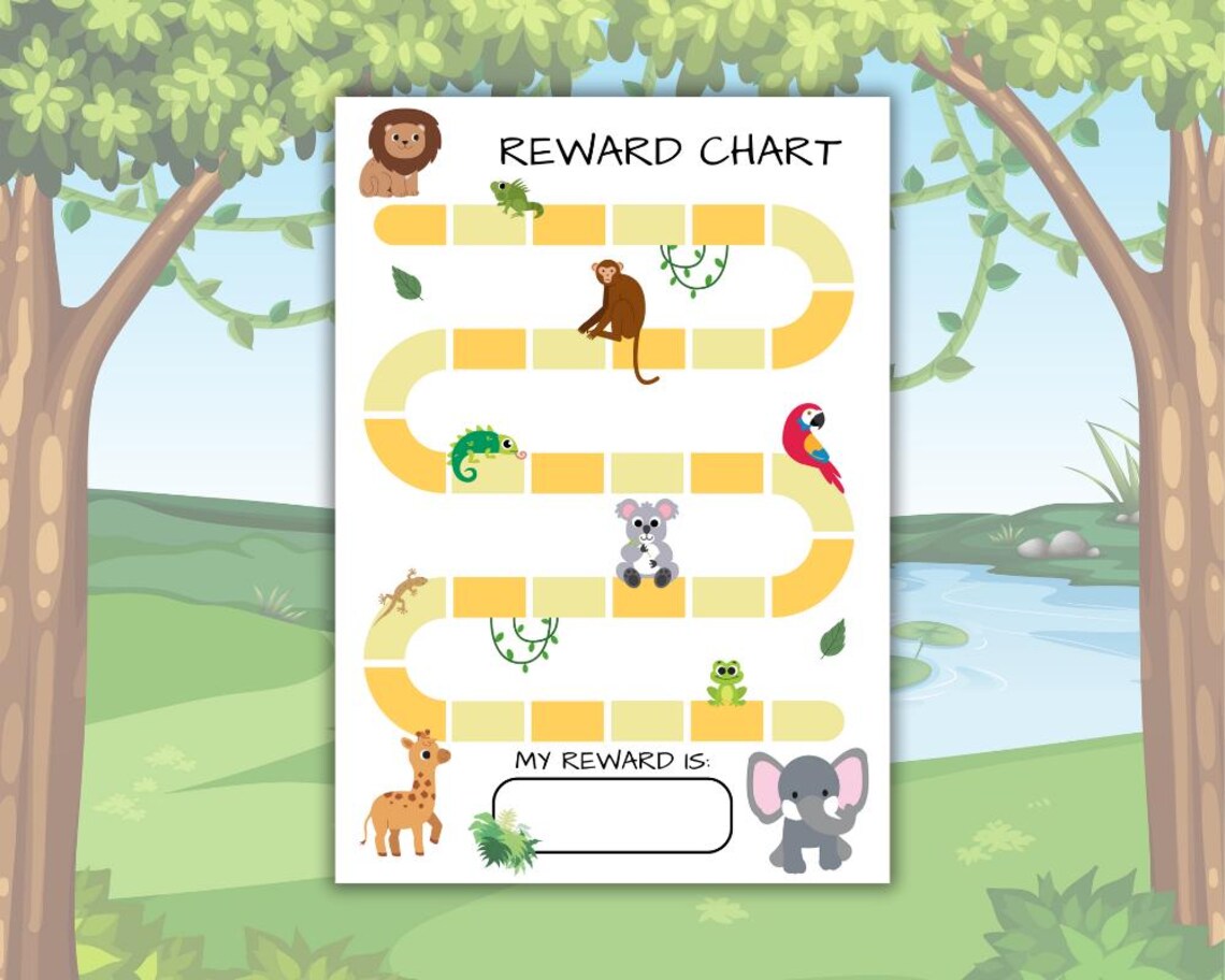 Jungle Reward Chart Printable for Kids – 3 Colourful Templates | A4 ...