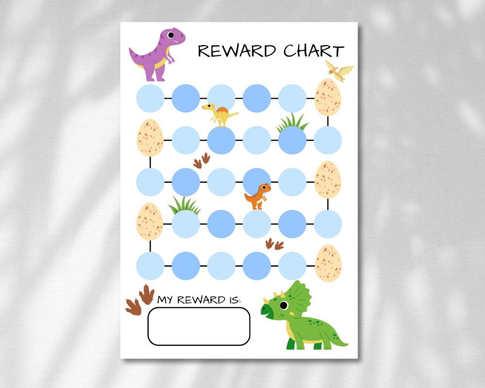 Printable Reward Chart Dinosaur Edition, Reward Chart, Children's ...