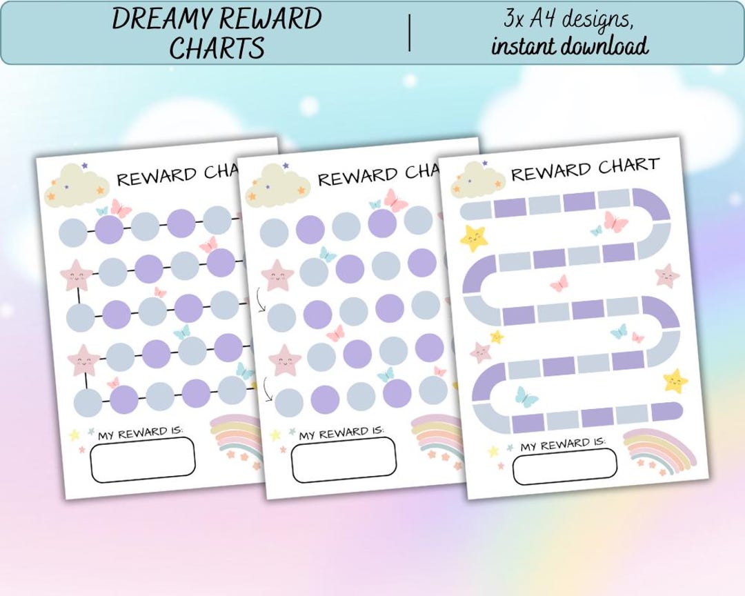 Dreamy Reward Chart for Kids – Pastel Stars & Butterflies Printable ...