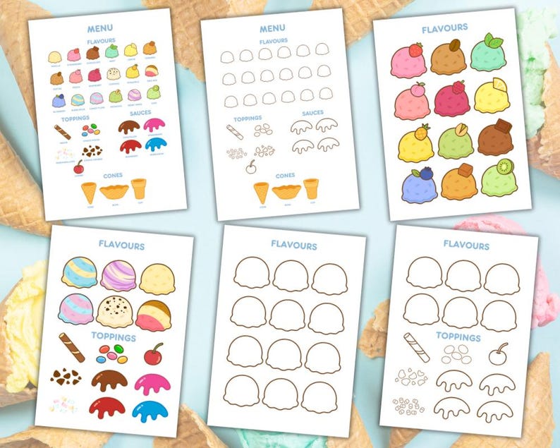 Printable Ice Cream Shop Pretend Play Set: Kids Role Play (PDF Download ...
