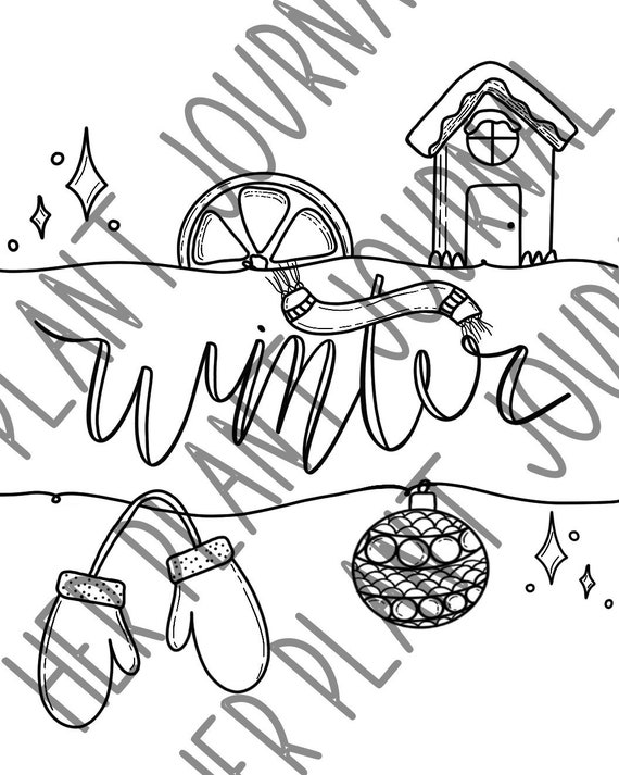 Winter Coloring Page - Etsy