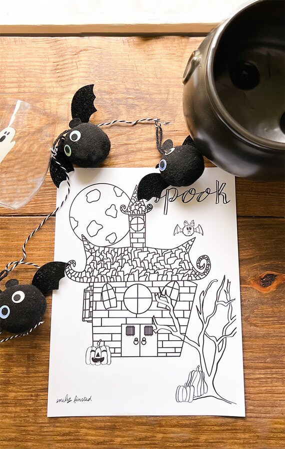 Halloween / Spooky Season Coloring Page - Etsy