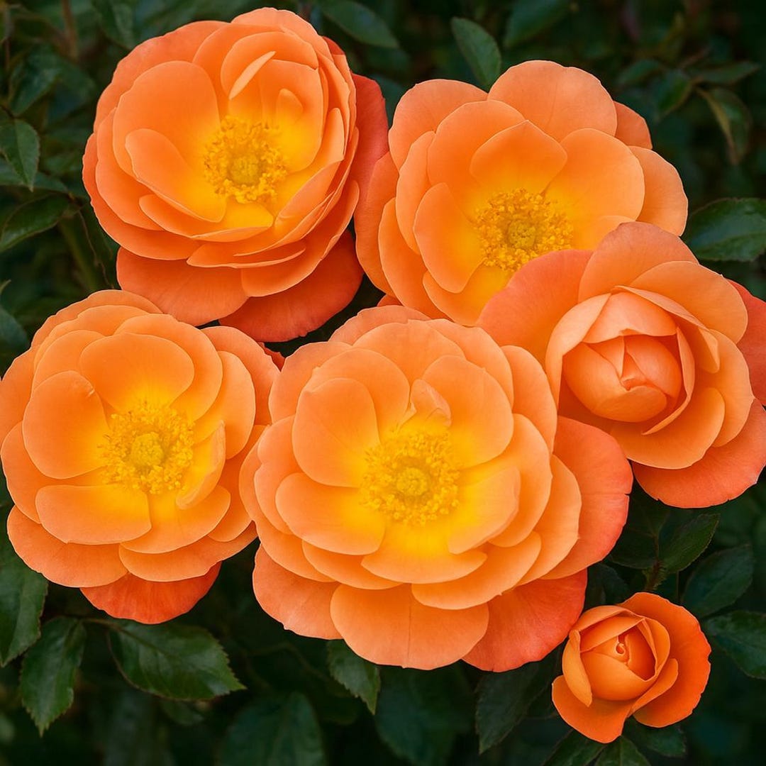 Amber Rose Tree Live Plant – Orange Rose, Compact Continuous Bloomer - Etsy