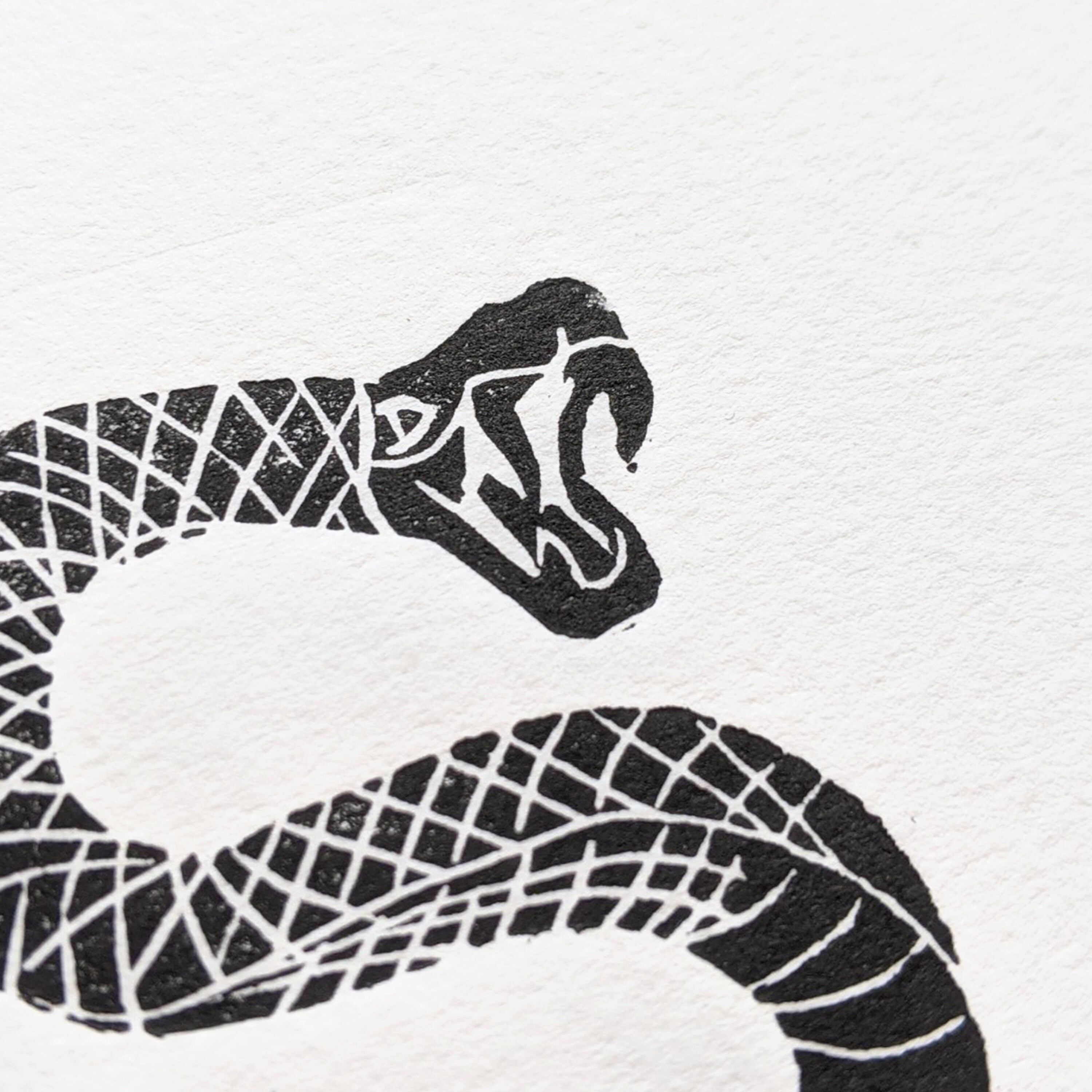 Snake Illustration Original Handmade Lino Print - Etsy