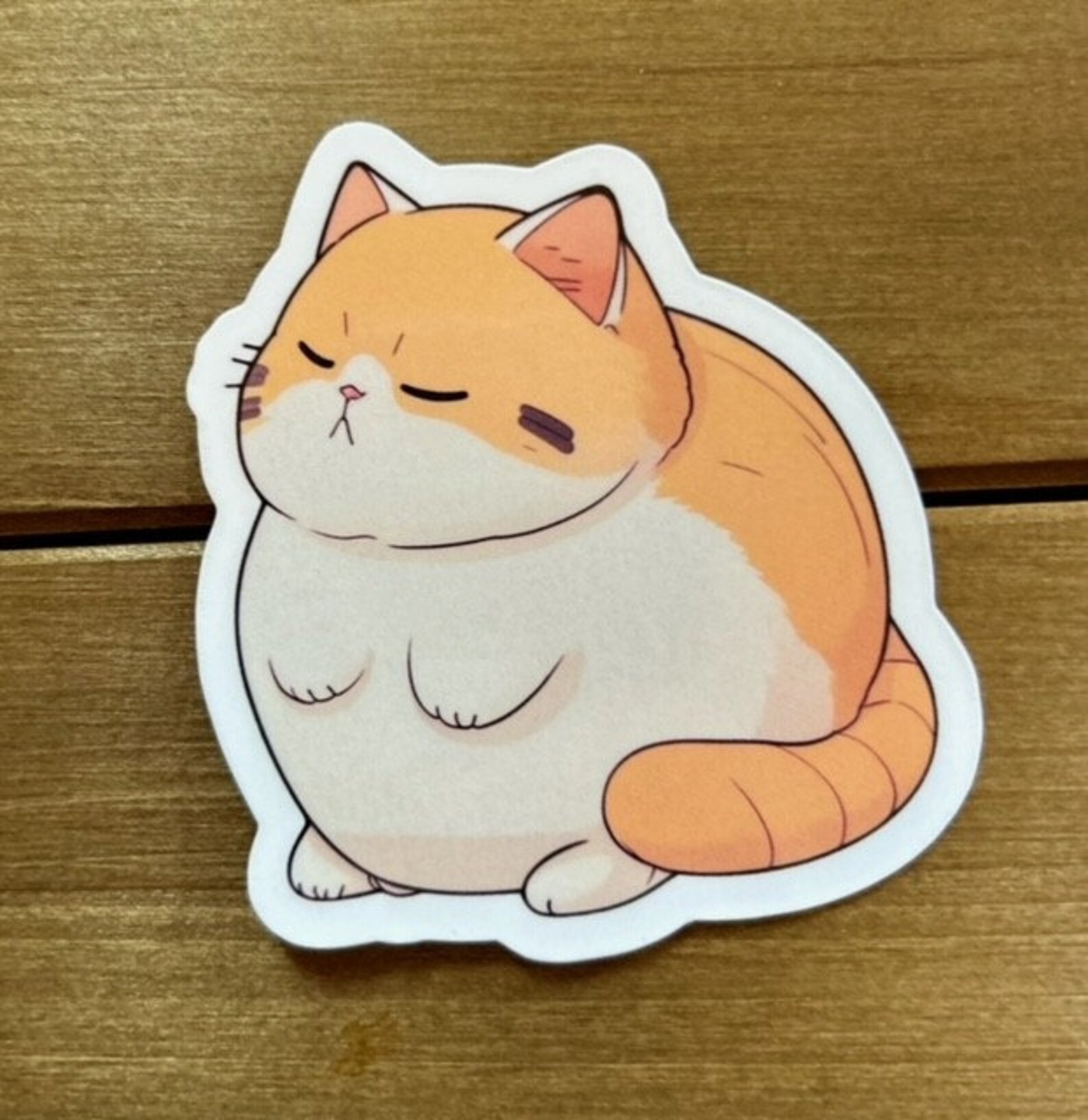 Fat Orange Tabby Cat Vinyl Sticker - Etsy