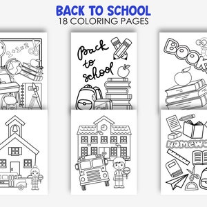 Back to School Fun: Printable Coloring Pages for Kids! - Etsy