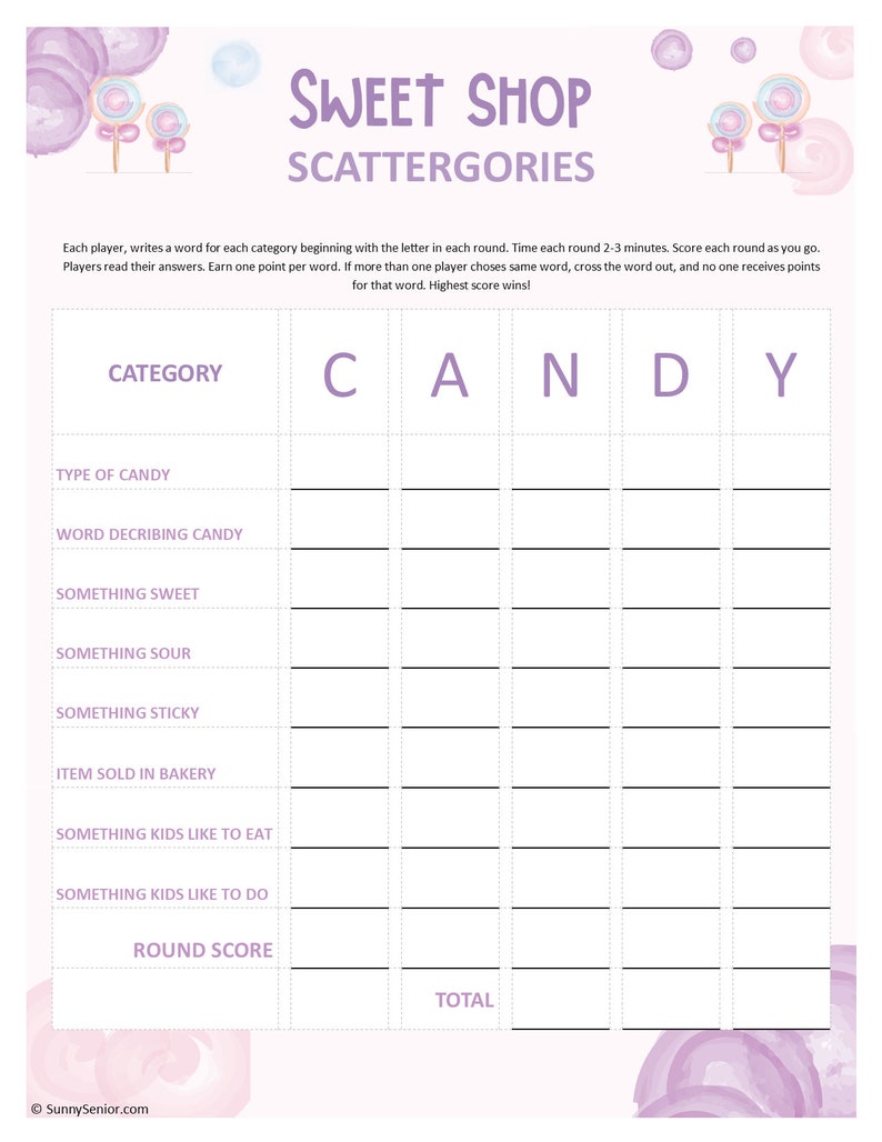 Sweet Treat Delights: Printable Candy Themed Party Game Bundle - Etsy