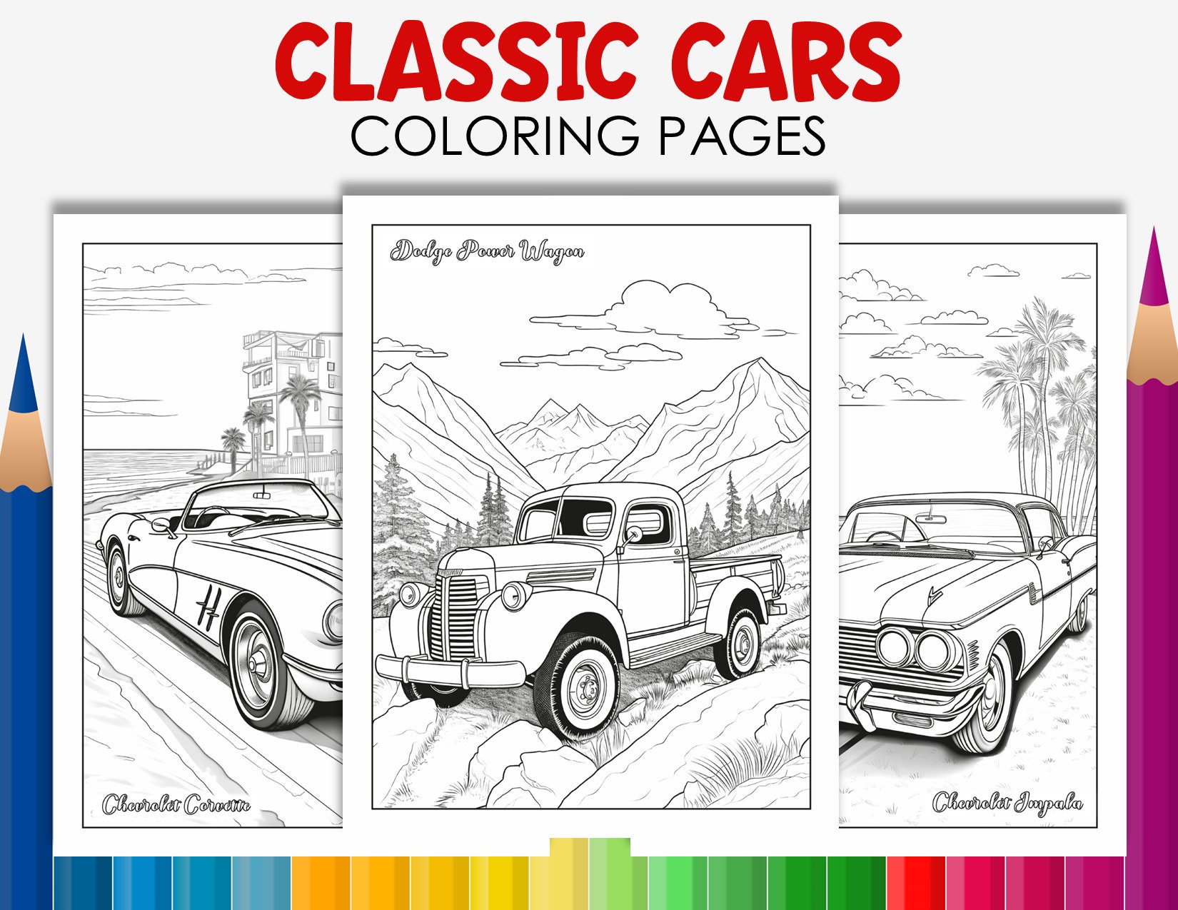 39 Printable Classic Car Coloring Pages - Vintage Vehicles for Creative ...