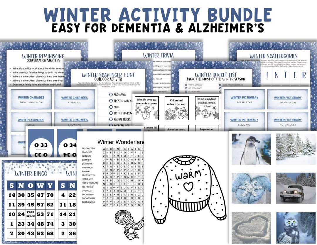 Printable Winter Activity Game Bundle for Cognitive Engagement ...