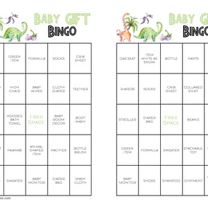 Dinosaur Baby Shower Gift Bingo: A Fun Twist on Gift Giving! - Etsy