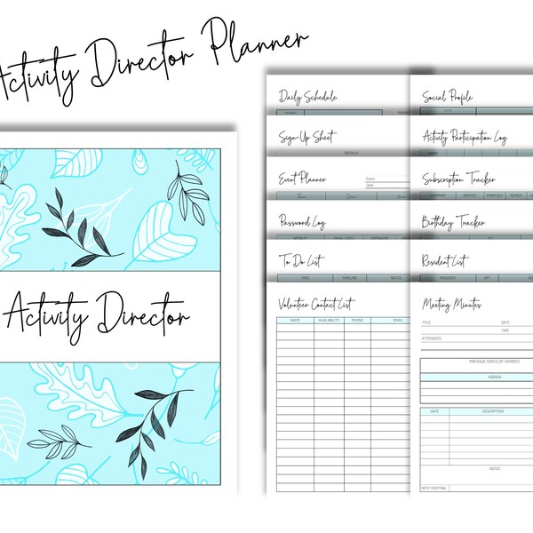 Activity Director Forms - Etsy