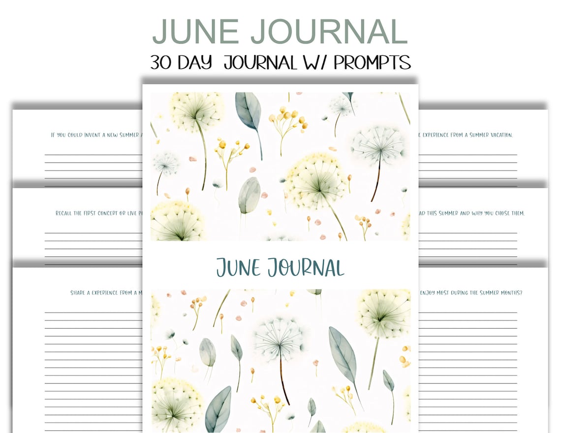 30-day June Journal: Embrace Summer's Vibrance With Daily Prompts - Etsy
