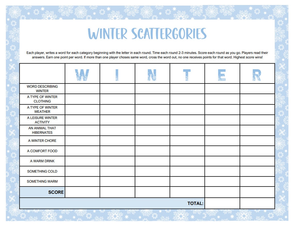 Winter Warm-up: A Printable Activity Bundle for Seniors - Etsy