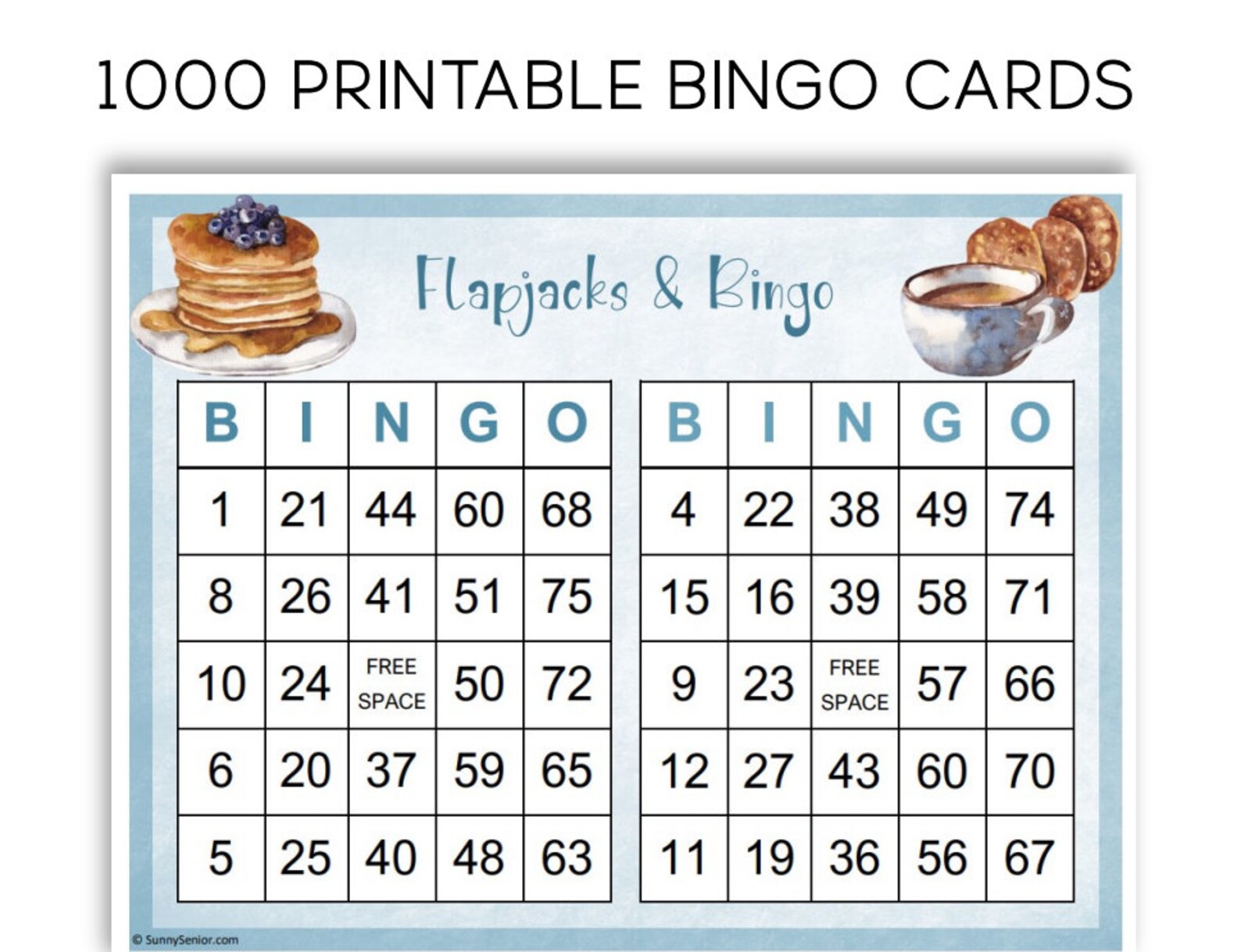 Flapjack Fun: Printable Bingo Cards for Your Next Pancake Breakfast - Etsy