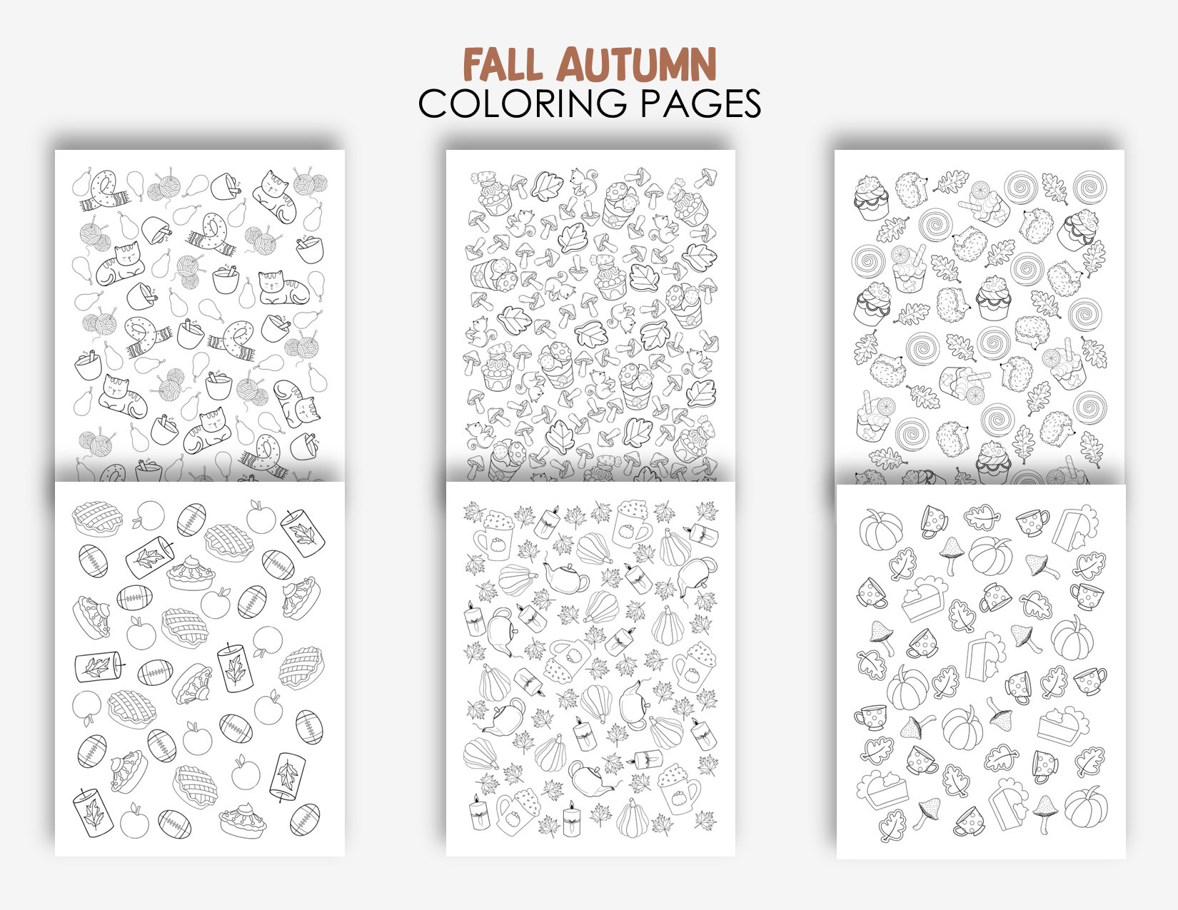 Autumn Doodles Coloring Pages - Whimsical Fall Delights! - Etsy