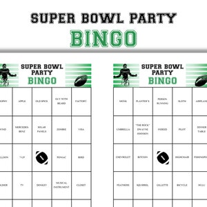 Super Bowl Party Bingo - Printable Game for Unforgettable Ad-watching ...