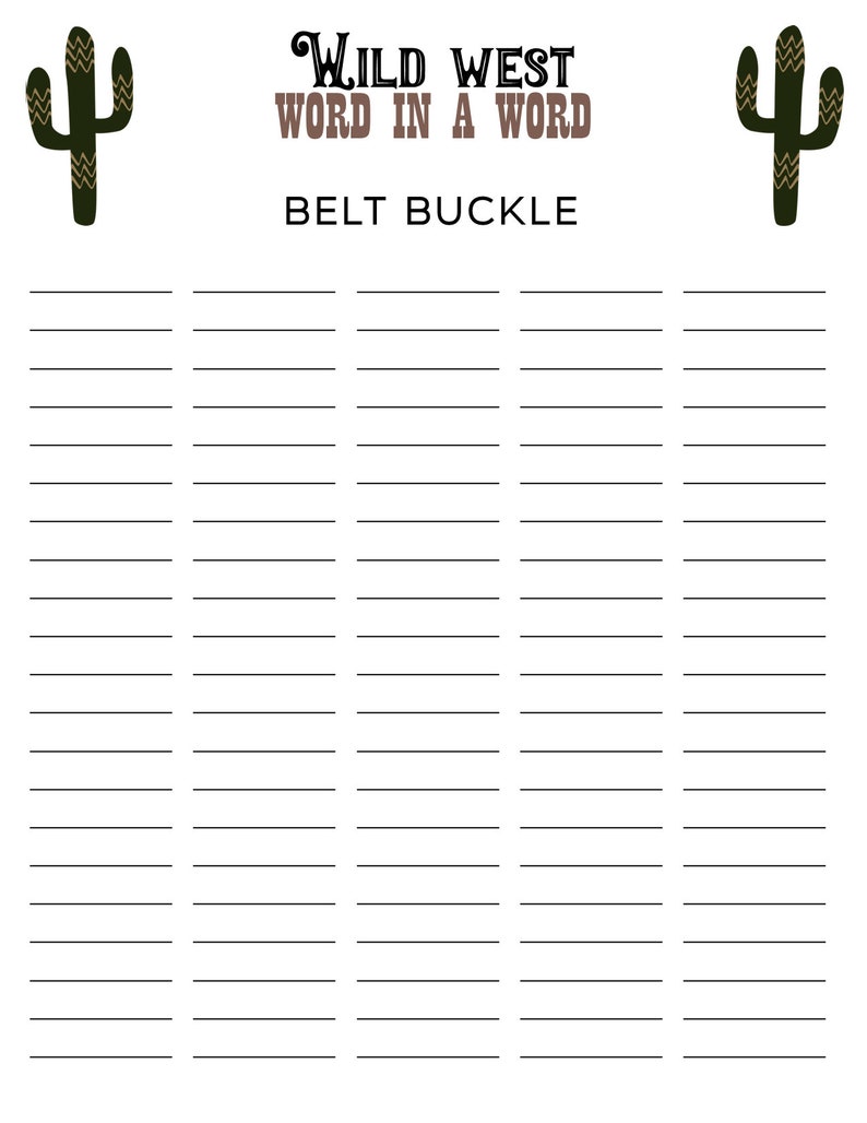 Wild West Word-in-a-word Party Games Collection - Etsy