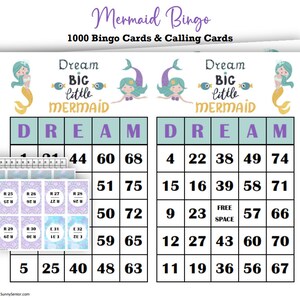 Under the Sea Bingo for Your Mermaid Party - 1000 Printable Cards - Etsy
