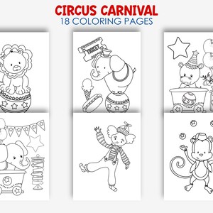 Circus Carnival Adventures: Printable Coloring Pages for Kids!" - Etsy