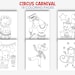Circus Carnival Adventures: Printable Coloring Pages for Kids!" - Etsy