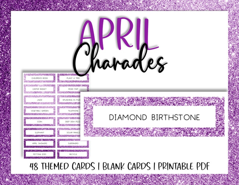April Showers Bring Charades Fun: A Printable Game for All Ages - Etsy