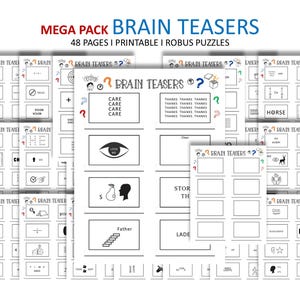 48-page Printable Brain Games: Robus Puzzles & Brain Teasers - Etsy