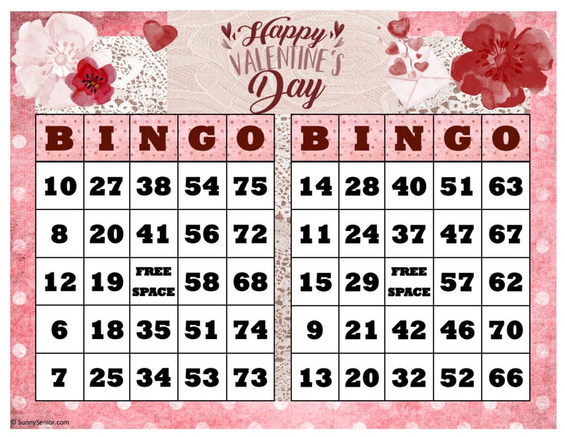 Love Bingo for Valentine's Day - 1000 Printable Cards - Etsy