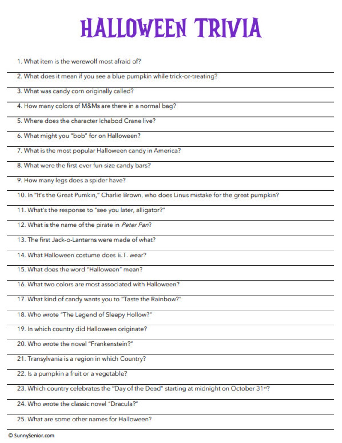 Spooky Spectacle: Printable Halloween Trivia Pack - Etsy