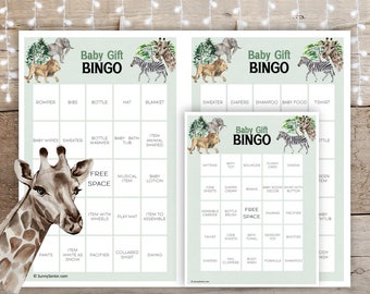 Safari Baby Shower Gift Bingo - Etsy