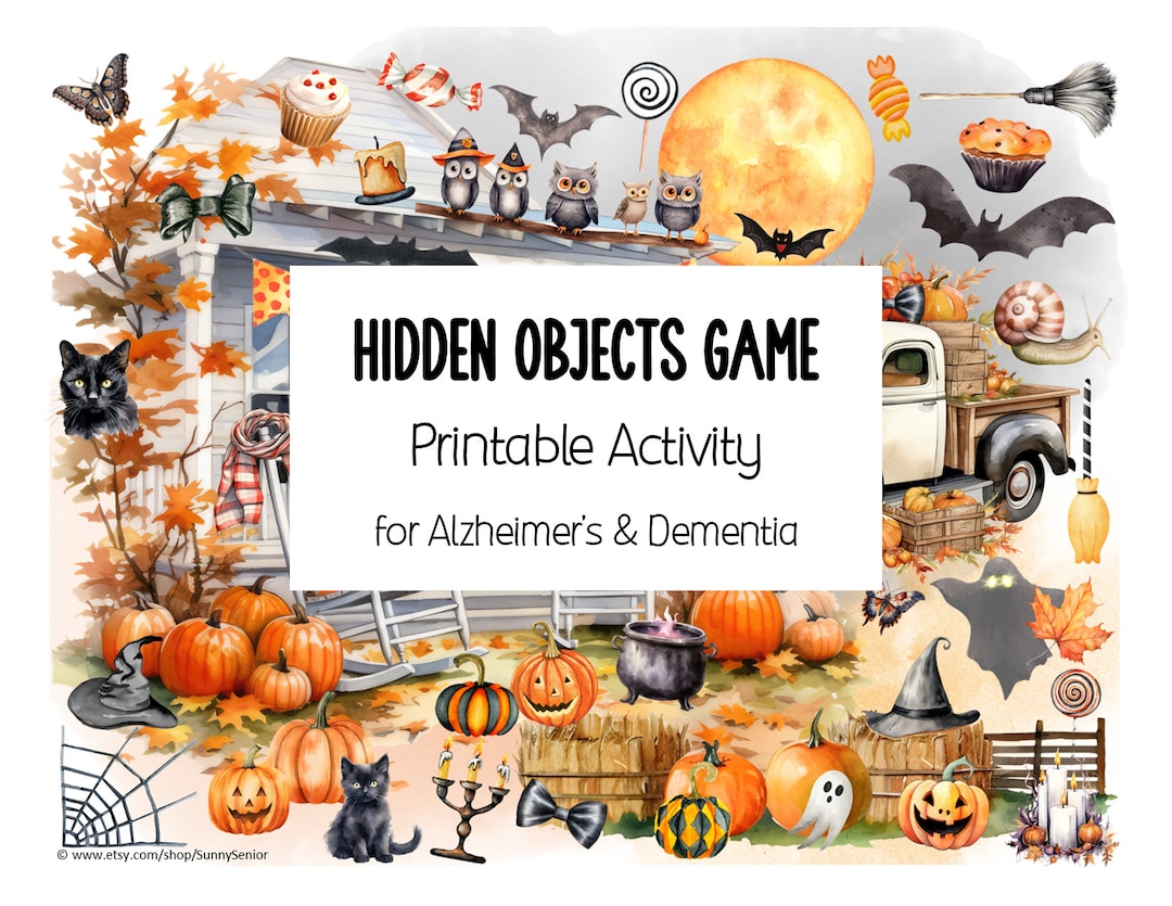 Printable Halloween Hidden Object Games for Dementia - Engaging and ...
