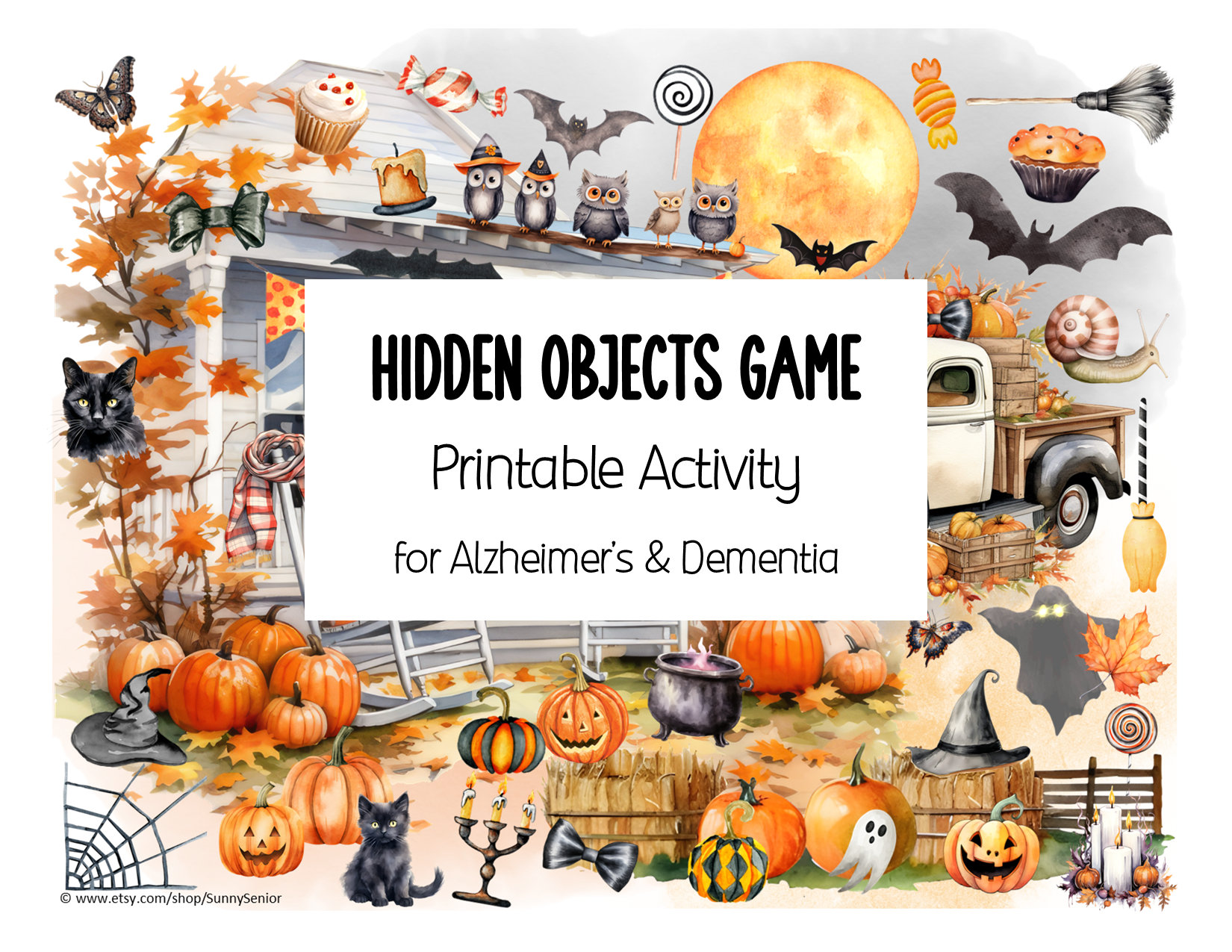 Printable Halloween Hidden Object Games for Dementia - Engaging and ...