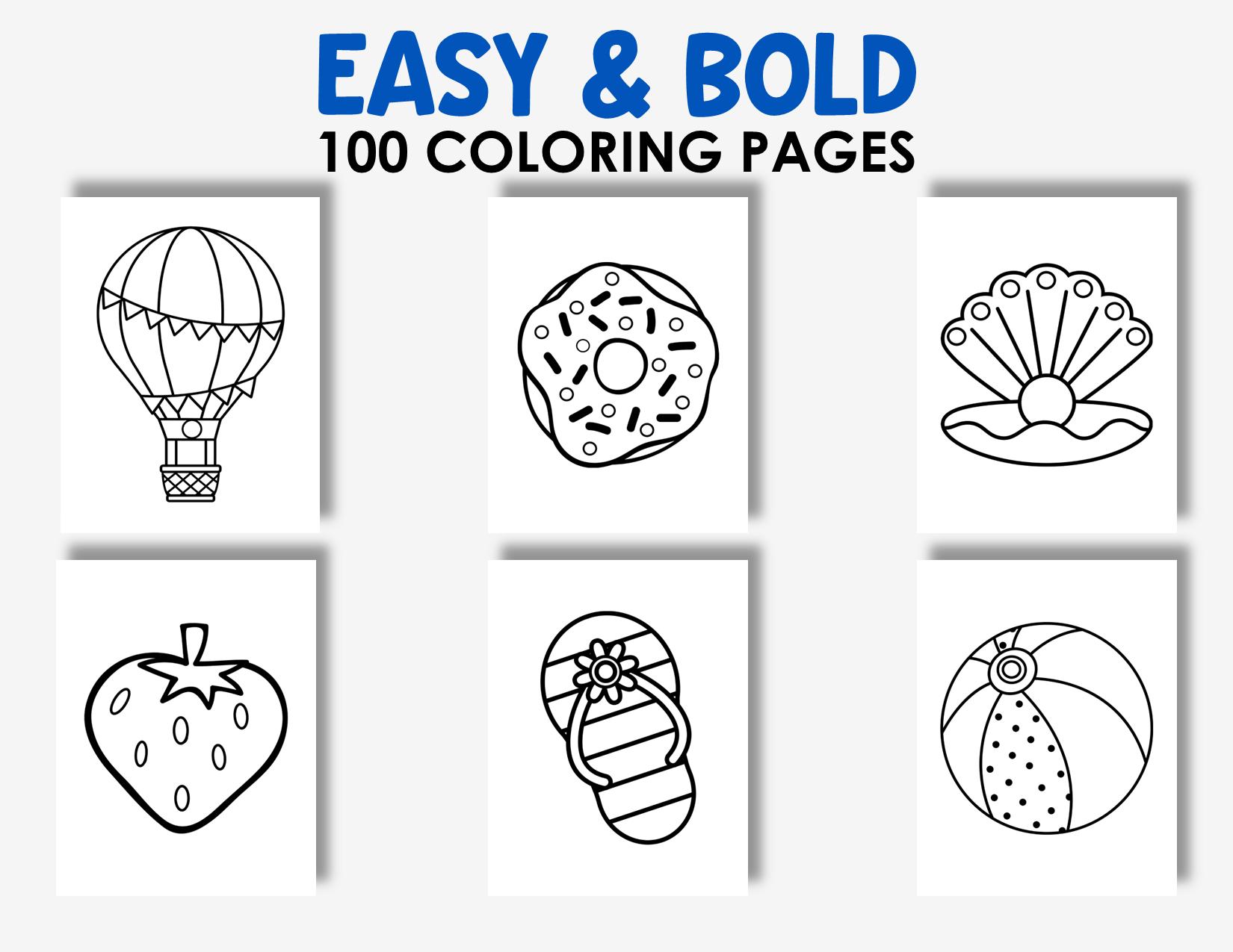 100 Easy and Bold Printable Coloring Pages for Relaxation and ...