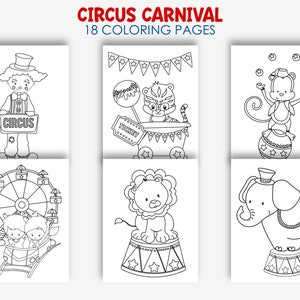 Circus Carnival Adventures: Printable Coloring Pages for Kids!" - Etsy
