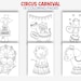 Circus Carnival Adventures: Printable Coloring Pages for Kids!" - Etsy