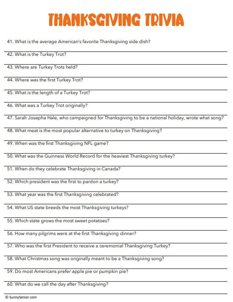 Harvest Heritage: Printable Thanksgiving Trivia Pack - Etsy