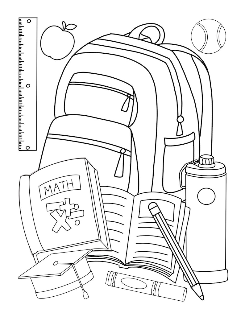 Back to School Fun: Printable Coloring Pages for Kids! - Etsy