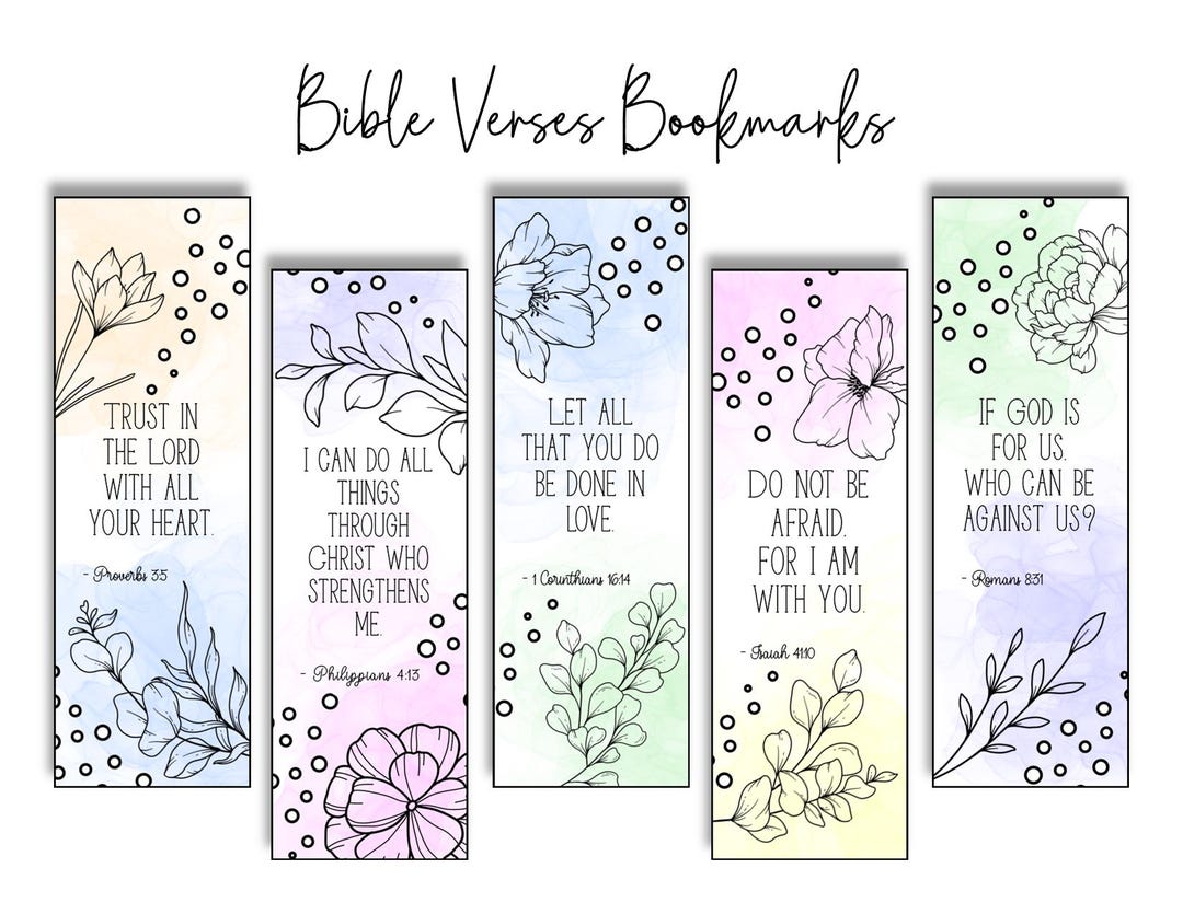 Printable Bookmarks With Inspirational Bible Verses | Christian ...