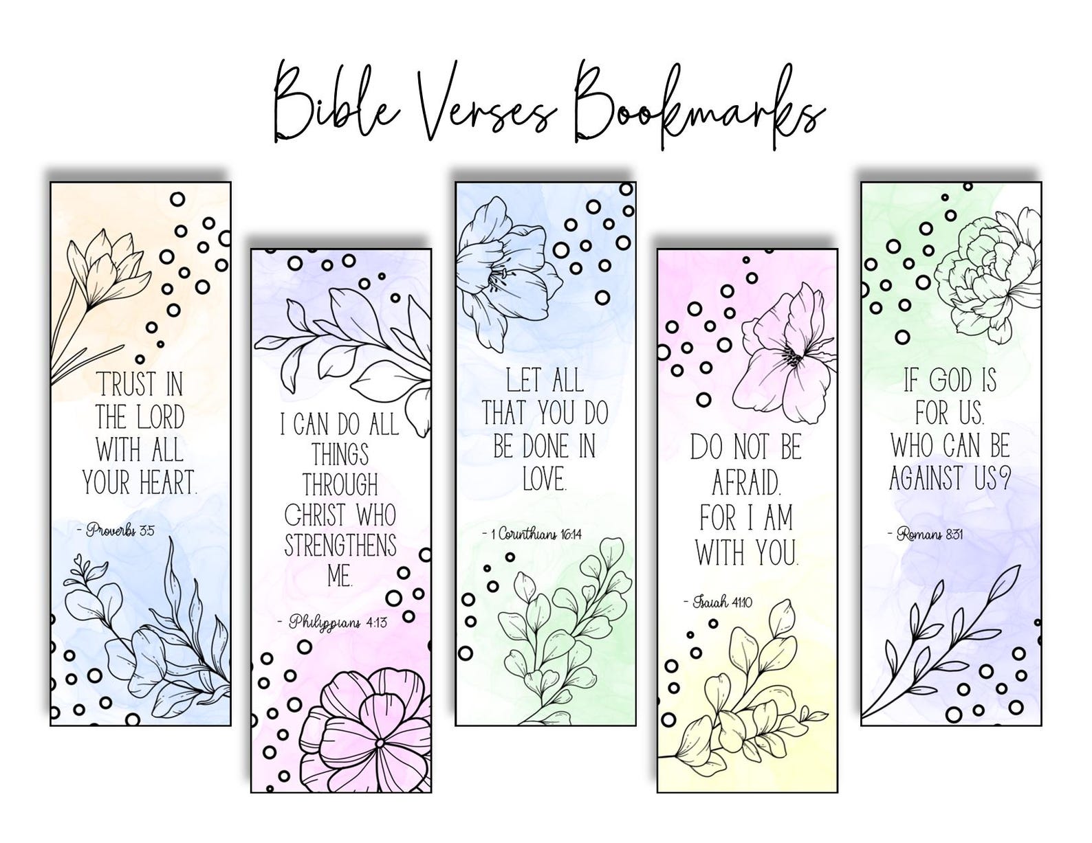 Printable Bookmarks With Inspirational Bible Verses | Christian ...
