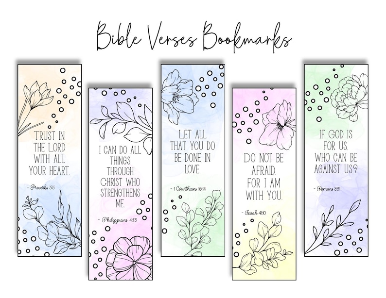 Printable Bookmarks With Inspirational Bible Verses | Christian ...