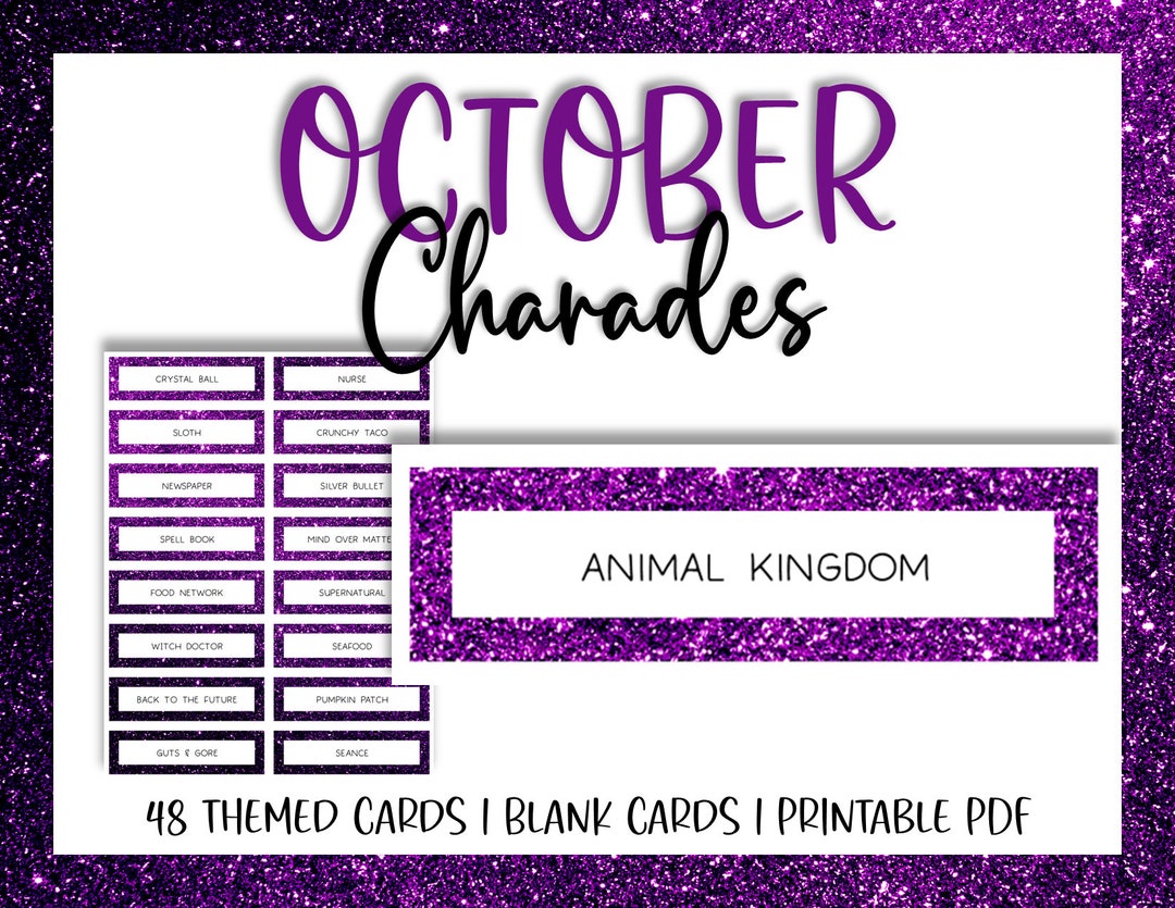 October Fun Charades: A Printable Game for a Spooky and Festive ...