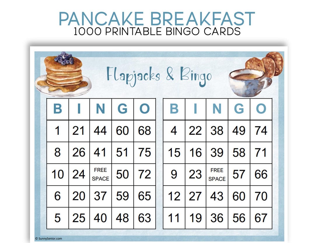Flapjack Fun: Printable Bingo Cards for Your Next Pancake Breakfast ...