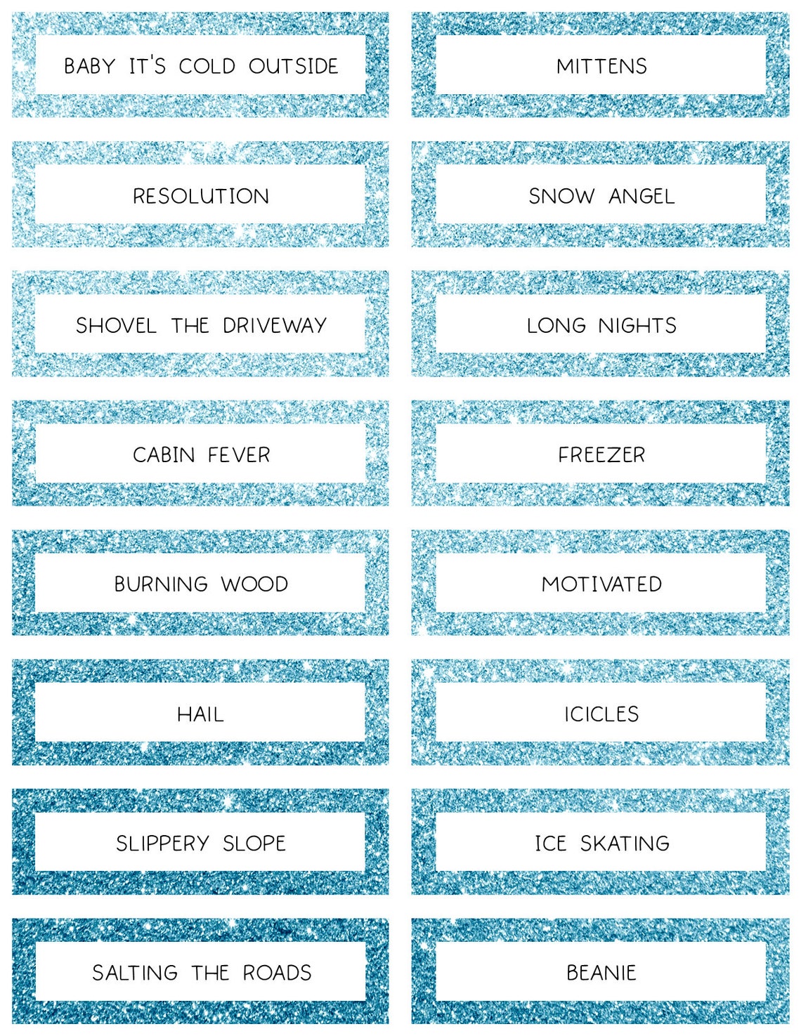 January Charades: Fun and Festive Party Game for the Cold Winter - Etsy