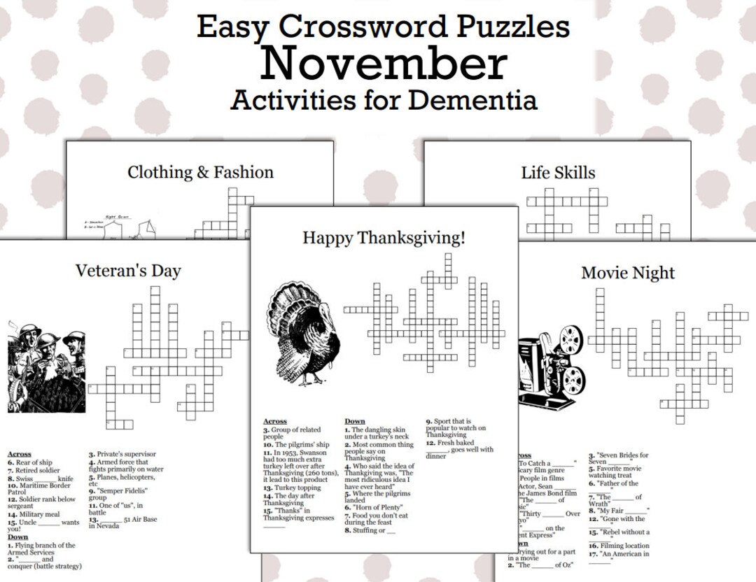 Memory-enhancing Crossword Puzzles for Dementia - Etsy