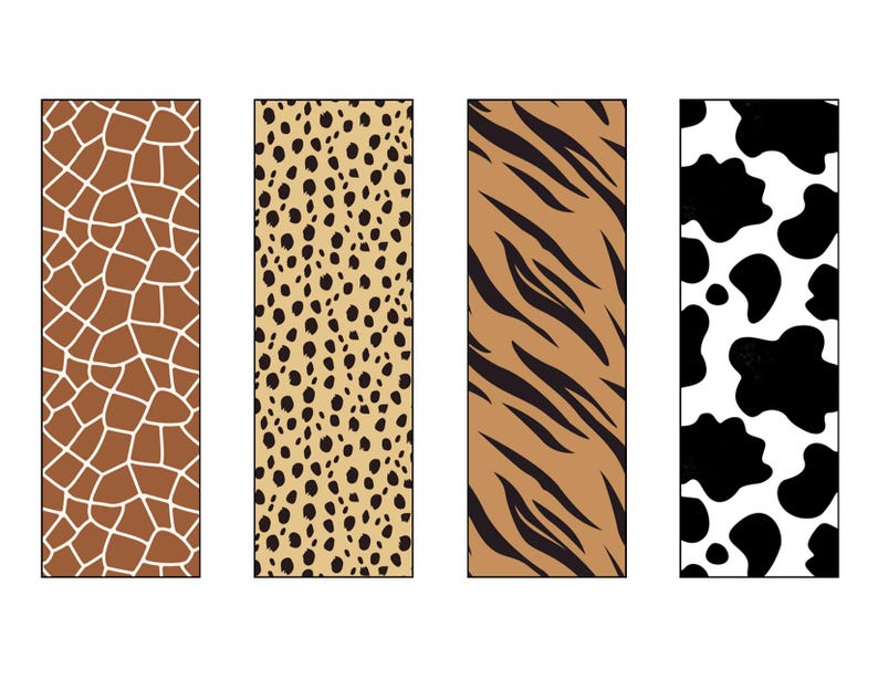 Animal Print Bookmarks: Wild Safari Designs (PDF) - Etsy