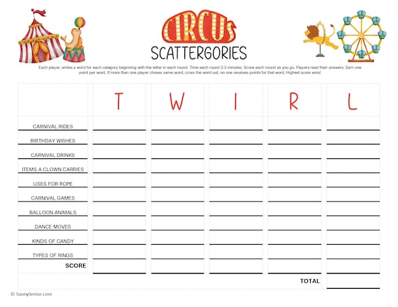 Carnival Games Print Outs