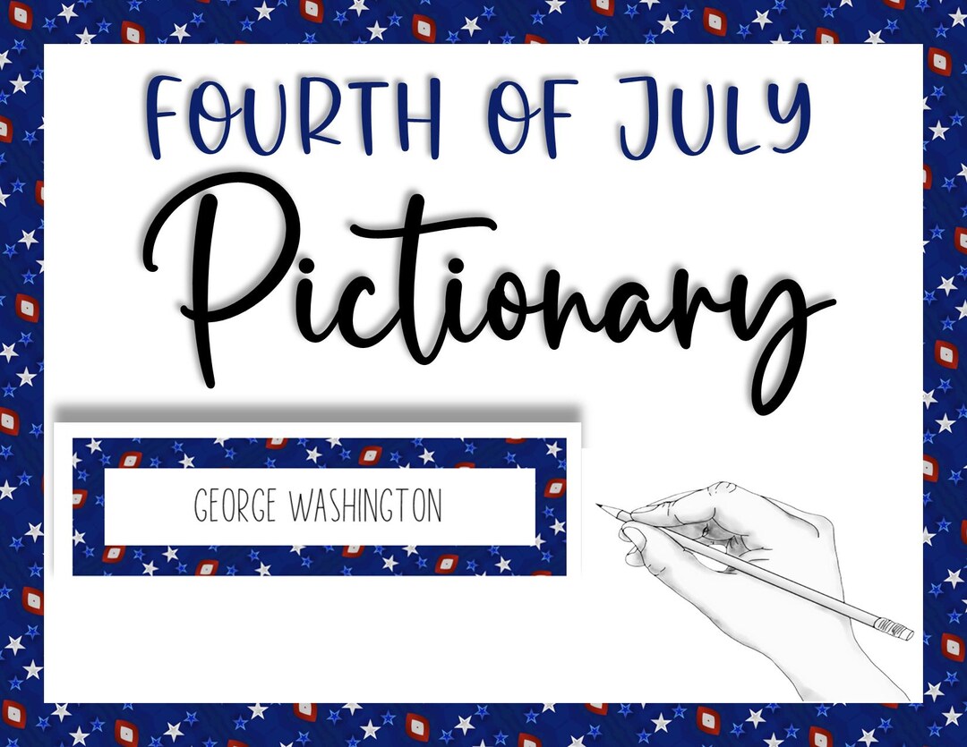 Printable 4th of July Pictionary Game – Fun Patriotic Party Game for ...
